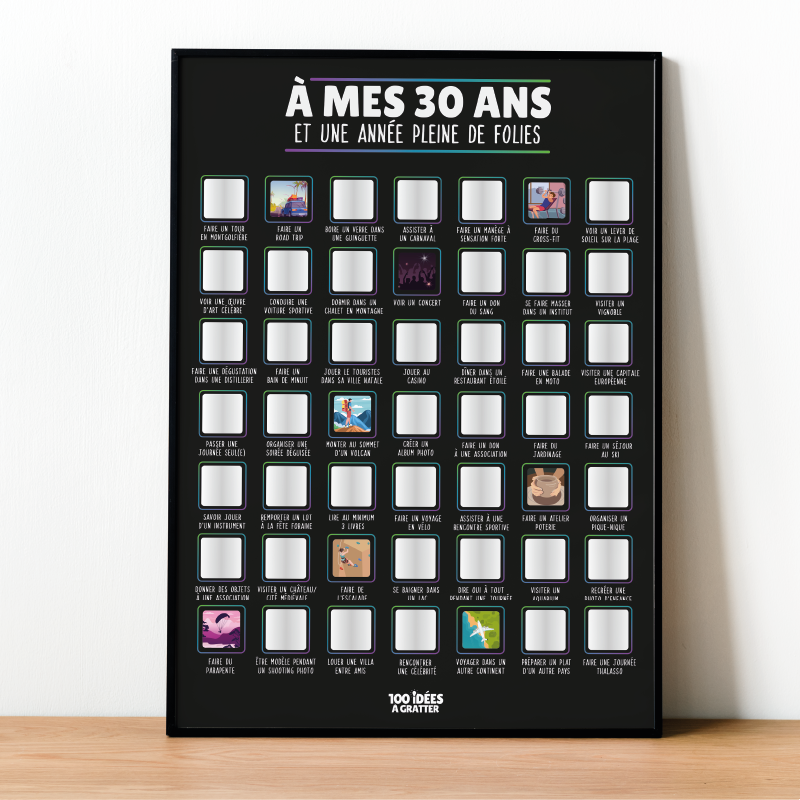 À mes 30 ans - Affiche à gratter – 100ideesagratter